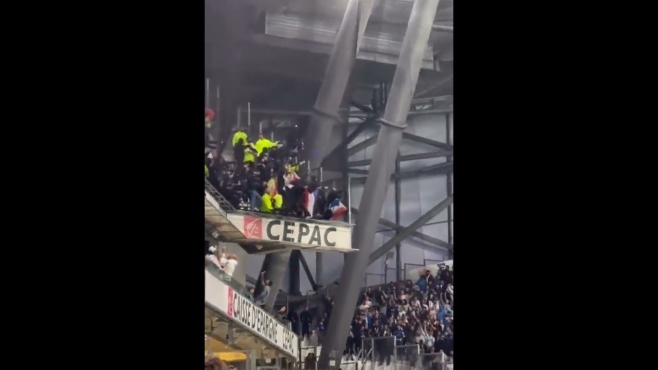 Video : Lyon fans in away end vs olympique Marseille