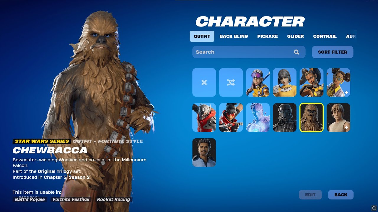 Fortnite New Leaked Skins : Lando, Chewbacca and Carey Elowen Tatsuo